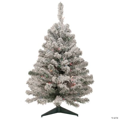 Northlight 3' Pre-Lit Medium Heavily Flocked Madison Pine Artificial ...