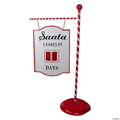 Northlight 53" Candy Cane Striped Countdown to Christmas Display Sign