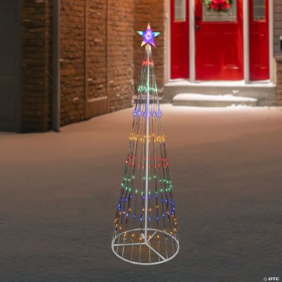 Northlight 6' Multi-Color LED Lighted Show Cone Christmas Tree Outdoor ...
