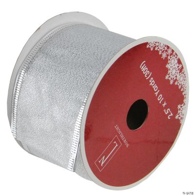 Northlight Pack of 12 Shimmering Silver Wired Christmas Craft Ribbon ...
