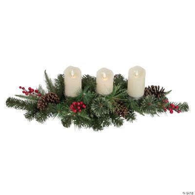 Northlight 32" Decorated Artificial Pine Christmas Candle Holder ...
