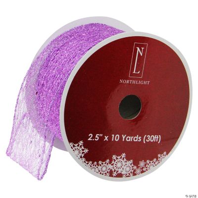 Northlight Pack of 12 Purple Glittering Christmas Wired Craft Ribbons 2 ...