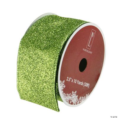 Northlight Club Pack of 12 Lime Green Solid Shimmering Wired Christmas ...