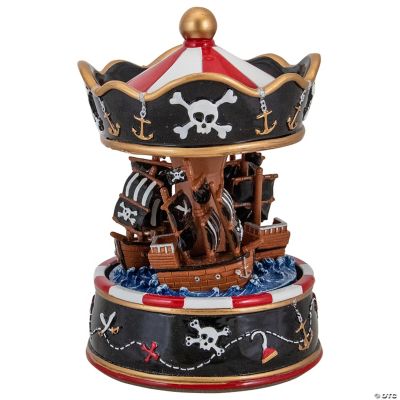 Northlight 6.5" Children's Rotating Pirate Ship Carousel Music Box