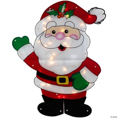Northlight 30.5" Lighted 2 Dimensional Santa Claus Christmas Outdoor ...
