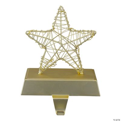 Northlight 7" LED Lighted Gold Wired Star Christmas Stocking Holder