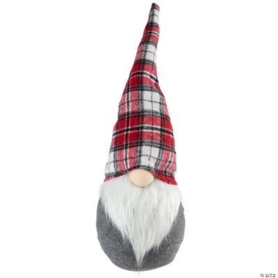 Northlight 19" Gray Plaid Chubby Gnome Christmas Decoration | Oriental ...