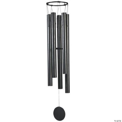 FC Design 50" Long Black Metal Traditional Wind Chime with Black Tubes ...