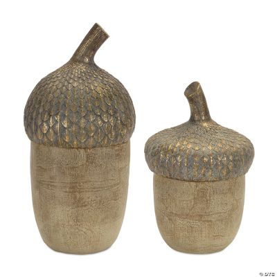 Melrose International Acorn Box (Set Of 2) 11.25In