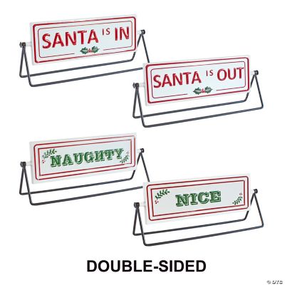 Melrose International Reversable Santa Sign (Set Of 2) 12In | Oriental ...