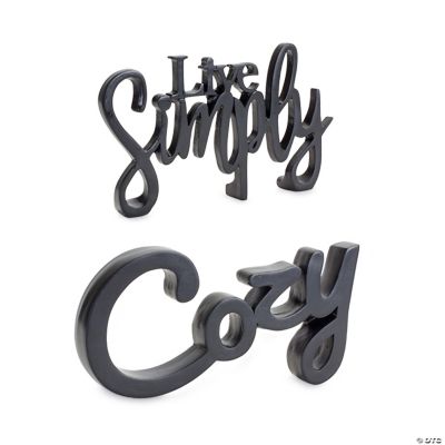 Melrose International Cozy/Live Simply Sign (Set Of 2) 9.75In ...