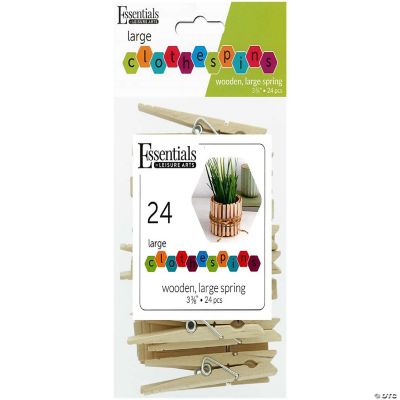 Essentials By Leisure Arts Wood Clothespins Large Spring 3.38" 24pc (6 ...