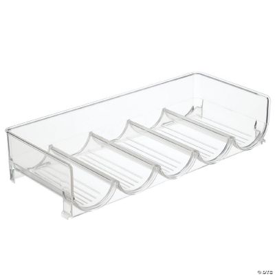 mDesign Water Bottle / Wine Rack Storage Organizer, 5 Bottles - Clear