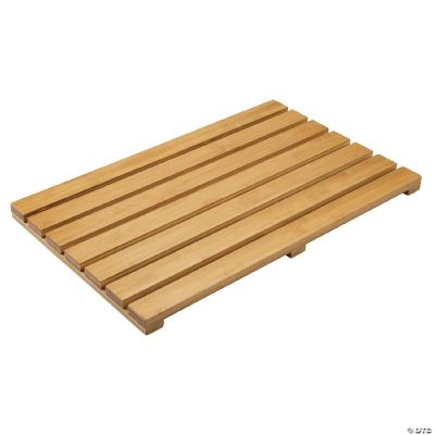 mDesign Bamboo Non-Slip Indoor/Outdoor Spa Bath Mat - Natural Light ...