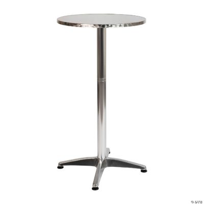 Emma + Oliver Indoor/Outdoor 23.5"H Aluminum Round Bar Height Table ...