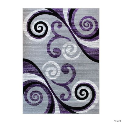 Emma + Oliver Helix Olefin Accent Rug - Scraped Look Swirl Pattern ...