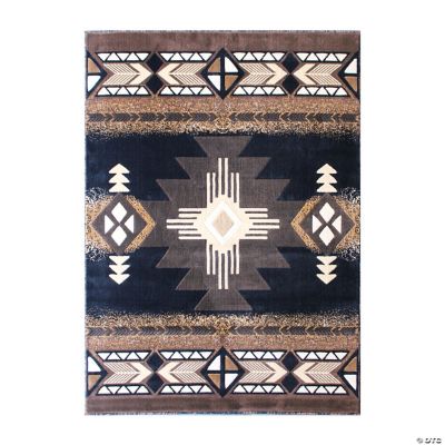 Emma + Oliver Richly Patterned Black Area Rug - 8x10 - Olefin ...