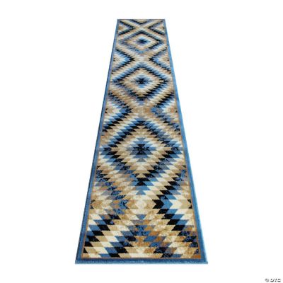 Emma + Oliver Olefin Accent Rug - Distressed Southwestern Diamond Motif ...