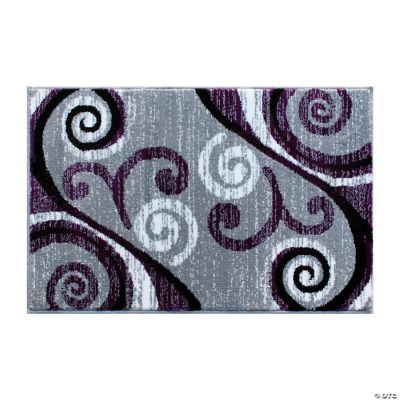 Emma + Oliver Helix Olefin Accent Rug - Scraped Look Swirl Pattern ...