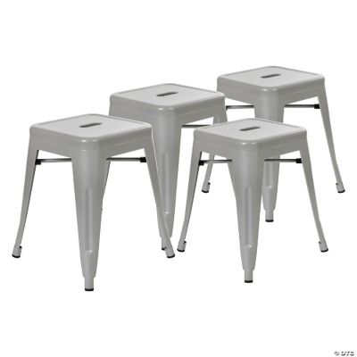 Emma + Oliver 18 Inch Table Height Indoor Stackable Metal Dining Stool ...