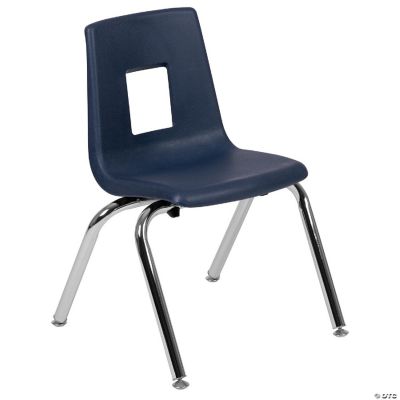 Emma + Oliver Navy Student Stack School Chair - 14-inch | Oriental Trading