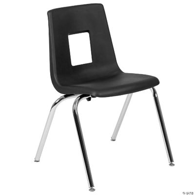 Emma + Oliver Black Student Stack School Chair - 18-inch | Oriental Trading