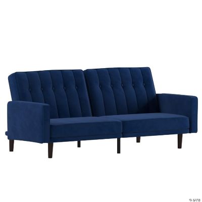 Emma + Oliver Caela Split Back Sofa Futon - Premium Velvet Upholstery ...