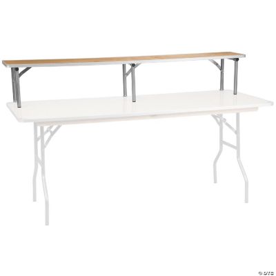 Emma + Oliver 72" x 12" x 12" Birchwood Bar Top Riser with Silver Legs ...