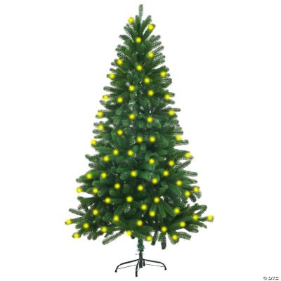 VidaXL 5' Green Artificial Christmas Tree with LED Lights | Oriental ...