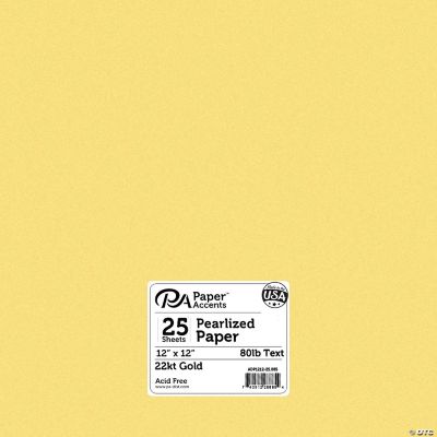 Paper Accents Pearlized 12x12 25pc 80lb 22kt Gold | Oriental Trading