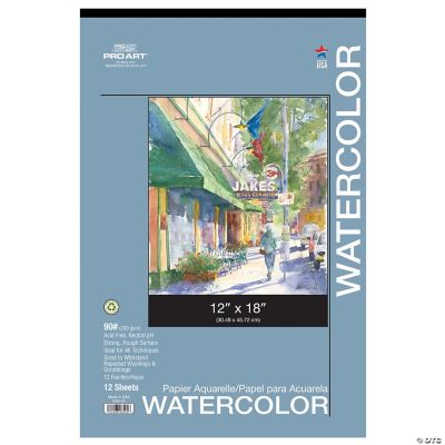 Pro Art Painting Pad W/C 12x18 AF 90lb Tape 12pc