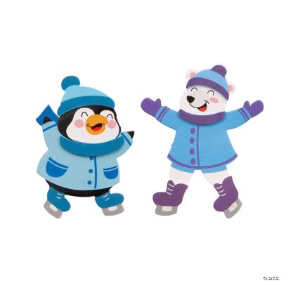 Ice Skating Animal Magnet Craft Kit - Makes 12