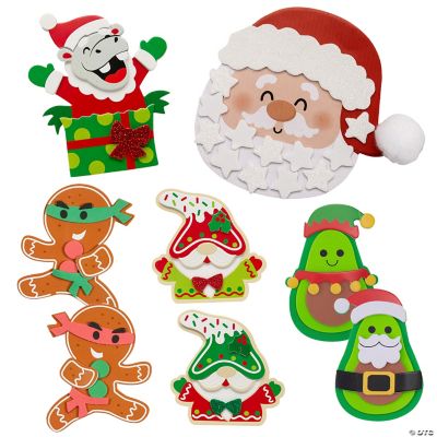 Bulk Christmas Cheery Magnet Craft Kit Assortment - Makes 60