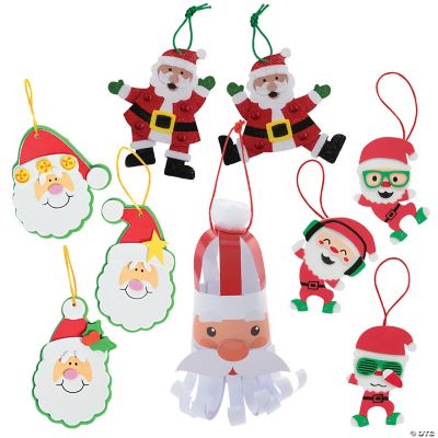 Bulk Smiling Santa Christmas Ornament Craft Kit Assortment - Makes 48