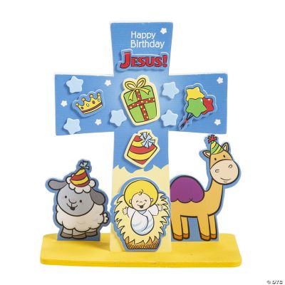 Happy Birthday Jesus Stand-Up Cross Craft Kit - Makes 12