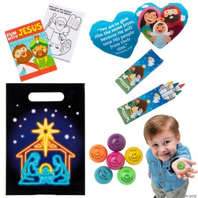 Bulk 244 Pc. Religious Christmas Activity Handout Kit for 48