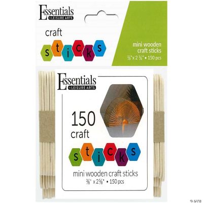 Essentials By Leisure Arts Wood Craft Sticks Mini .38 in. x 2.63 in ...