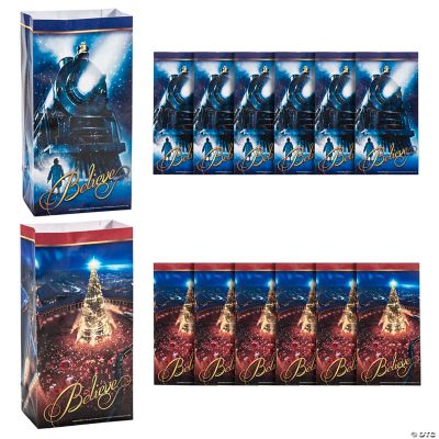 Small 5 1/4" x 10" The Polar Express™ Paper Treat Bags - 12 Pc.