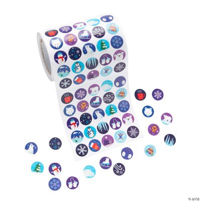Bulk 1000 Pc. Mini Winter Sticker Roll | Oriental Trading