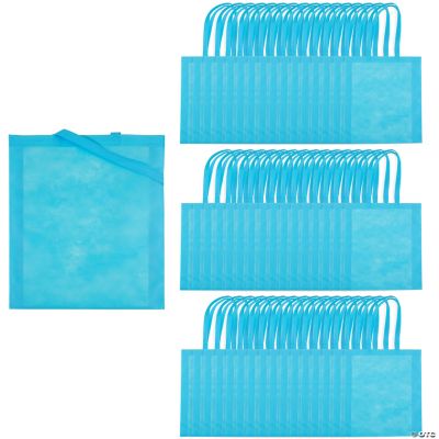 15" x 17" Bulk 48 Pc. Large Nonwoven Light Blue Tote Bags | Oriental ...