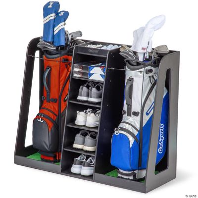 Gosports premium wooden golf bag organizer and storage rack - black ...