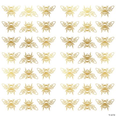 Gold bee peel and stick wall decals | Oriental Trading