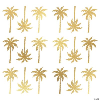 Gold foil palm tree peel and stick wall decals