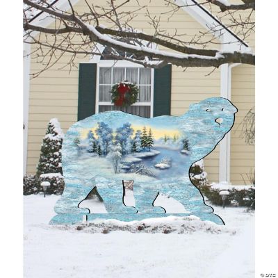 Designocracy Polar Bear Wildlife Outdoor Decor Wildlife Holiday Decor
