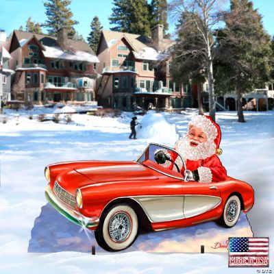 Designocracy Santa Sports Car Christmas Outdoor Scene by D. Gelsinger ...