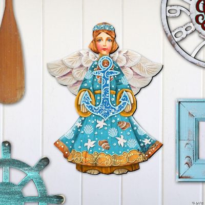 Coastal Angel With Anchor Door Decor by G. Debrekht | Oriental Trading