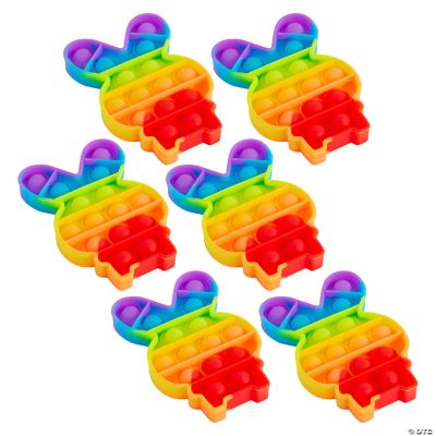 3 1/4" x 4 3/4" Bulk 24 Pc. Rainbow Bunny Lotsa Pops Pop Fidget Toys ...