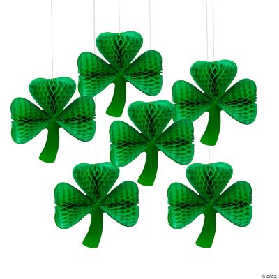 10 3/4" Bulk St. Patrick’s Day Hanging Clover Decorations - 12 Pc ...