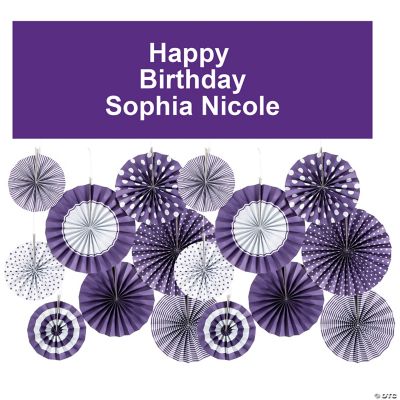 Personalized Purple Banner & Hanging Decoration Kit - 17 Pc.