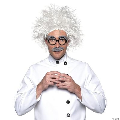 4-Piece Scientist Halloween Costume Accessory Kit With Wig Eyebrows And ...